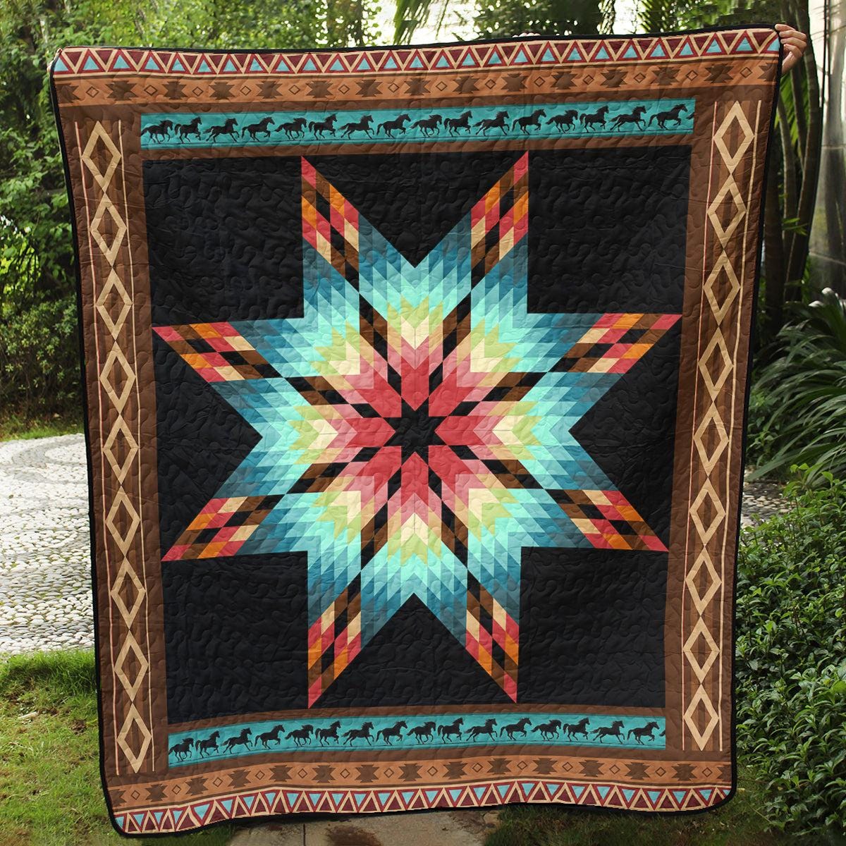 Native American Quilts Throws, Indigenous Geometric Blankets, Native ...