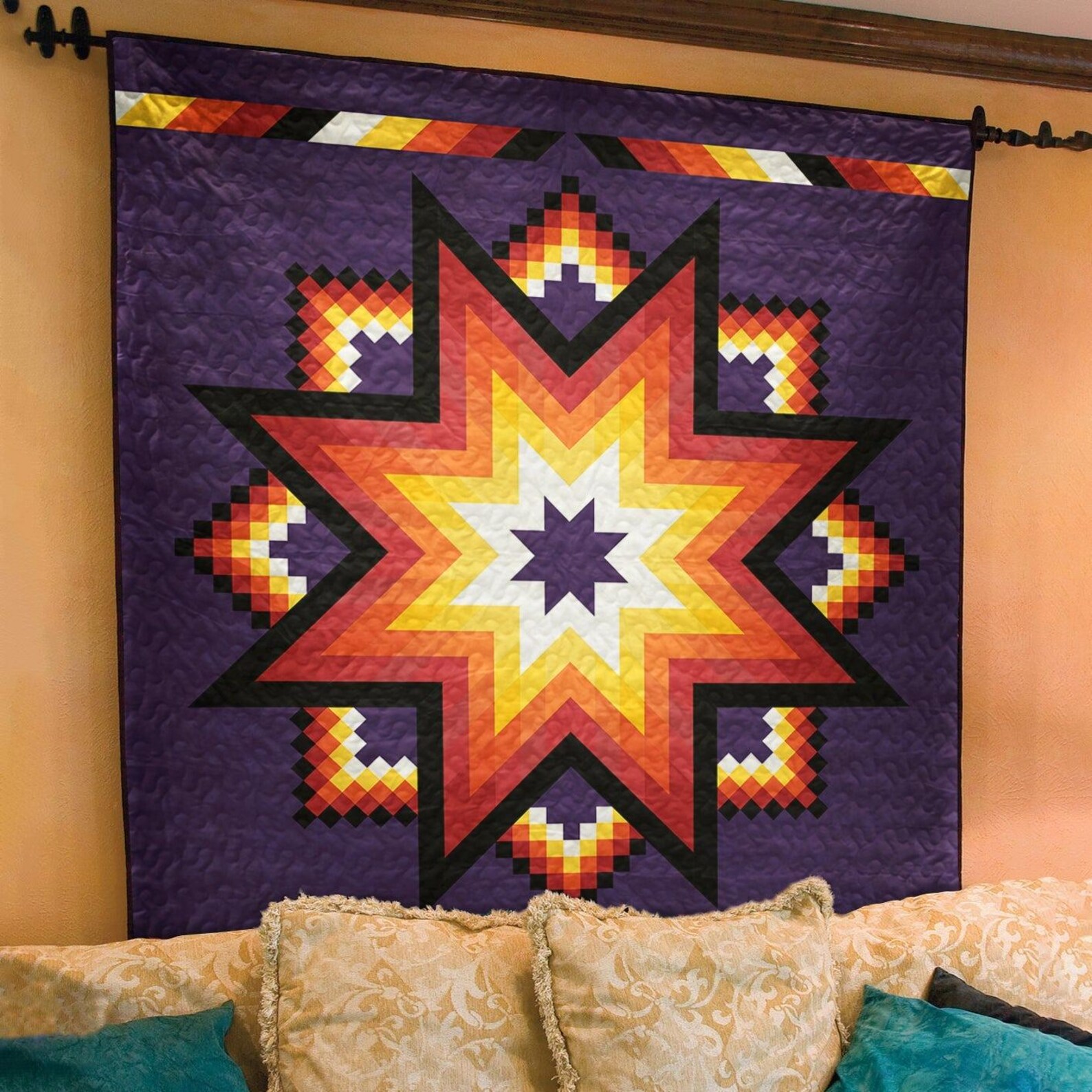 Native American Star Quilts Blanket, Tribal Blankets, Indian Blanket ...