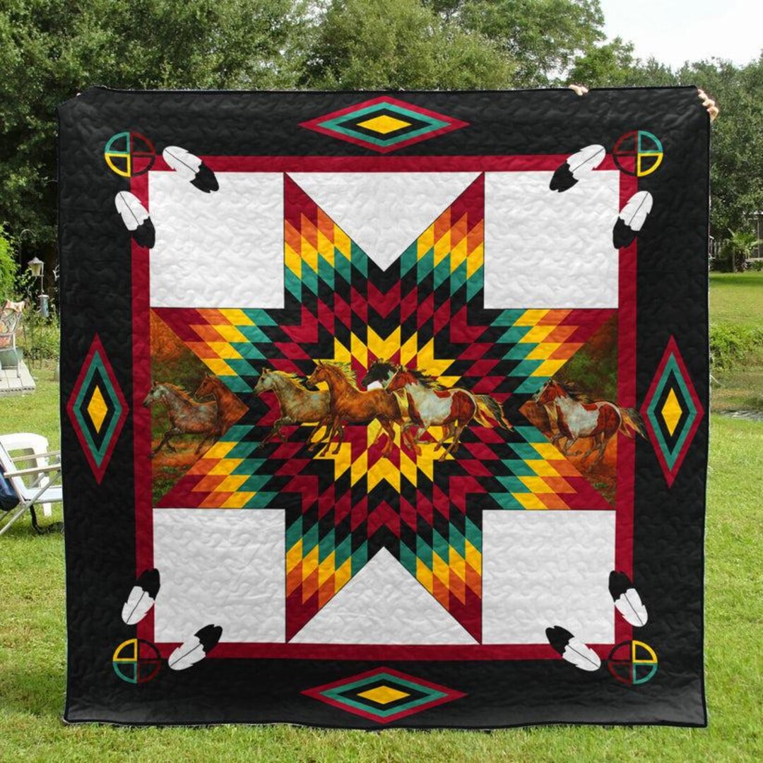 Native Geometric Throw Southwest Native American Blanket Indigenous ...