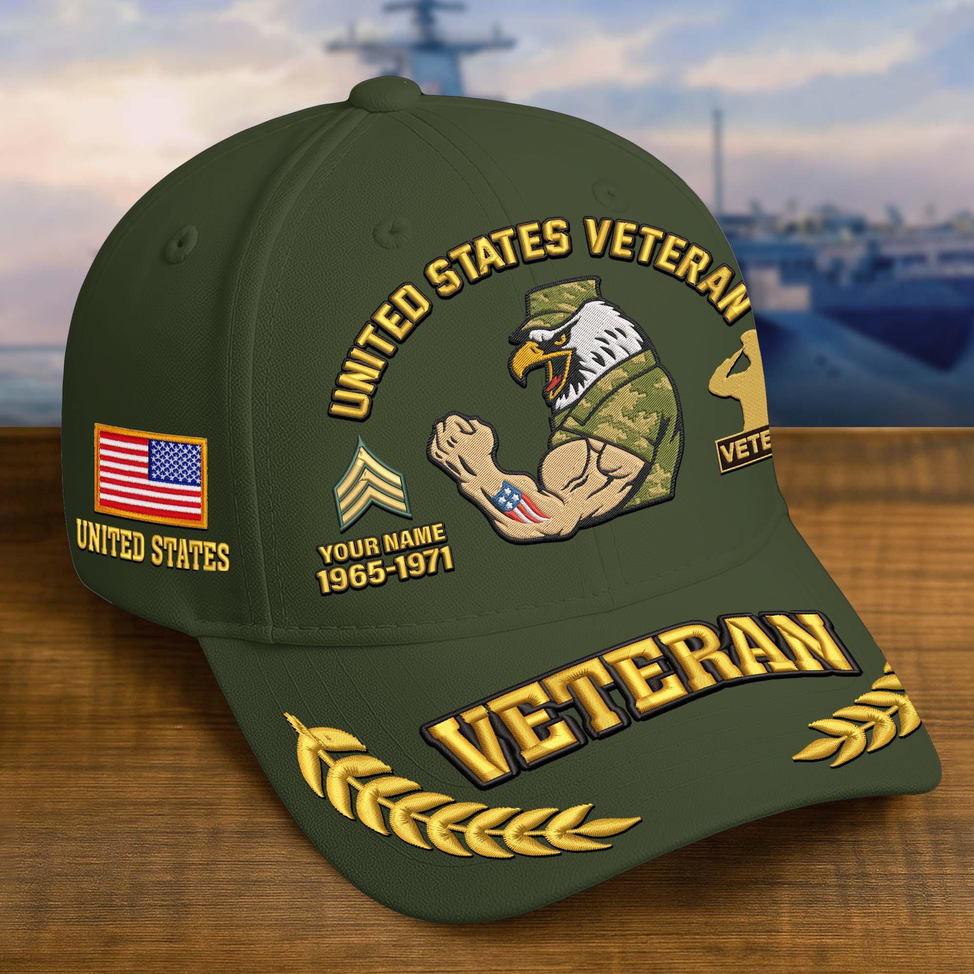 Embroidered Veterans Hats - Custom Military Caps for Men, Embroidered ...