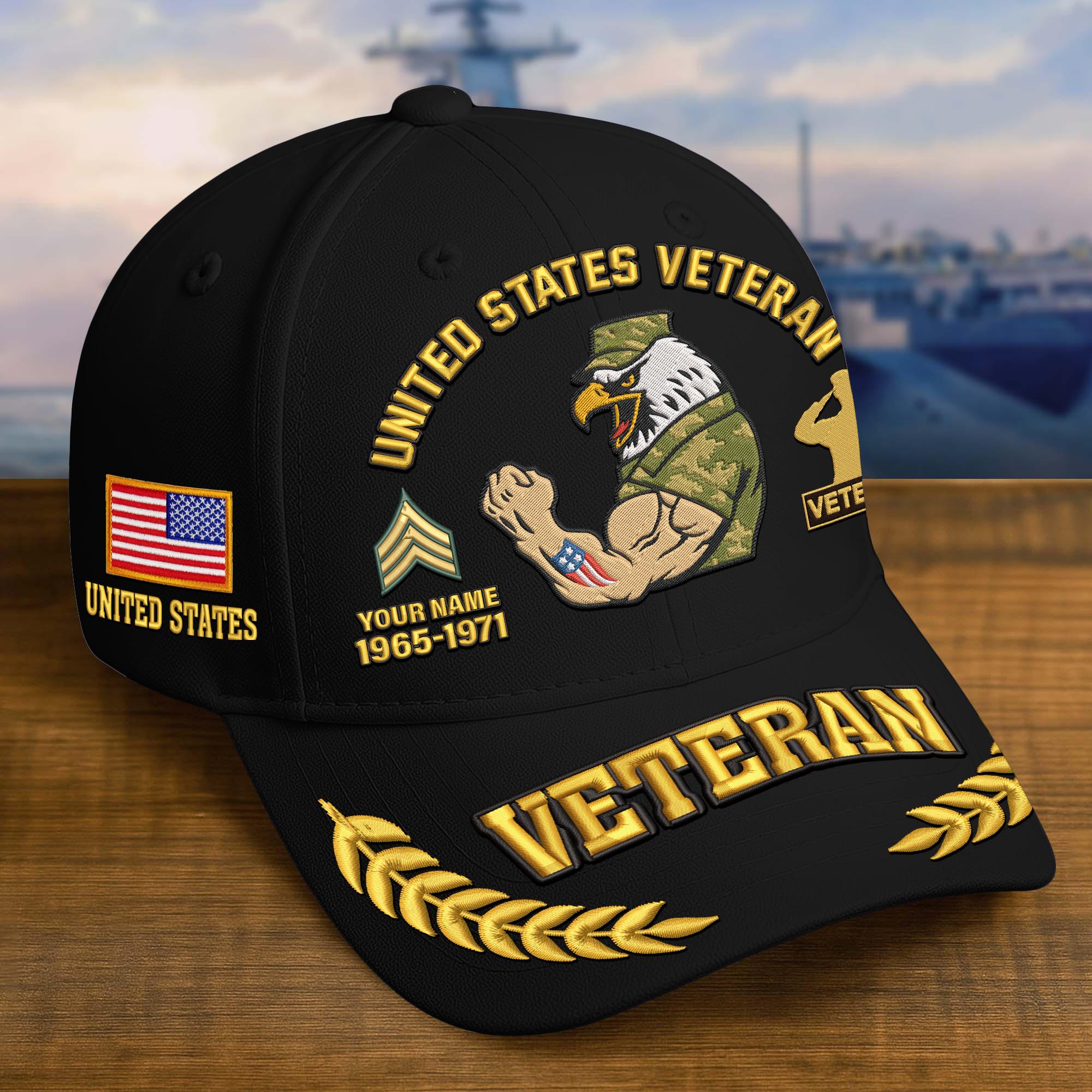 Embroidered Veterans Hats - Custom Military Caps for Men, Embroidered ...