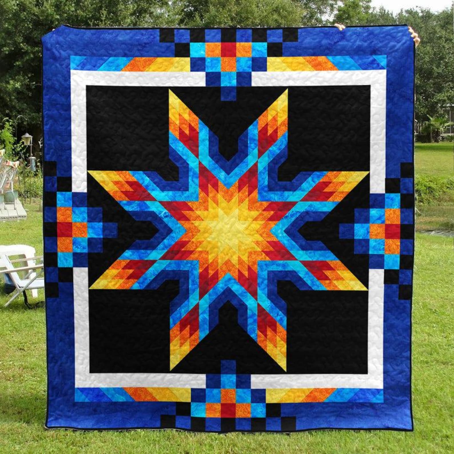 Native American Star Quilt Blanket, Southwestern Throws, Indigenous ...