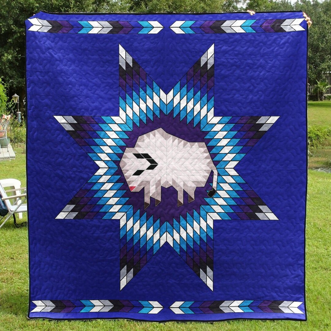 Bison Native American Blanket, Native American Star Quilts Blanket ...