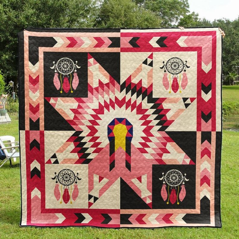 Native American Star Quilt Blanket, Native Design Camping Blanket ...