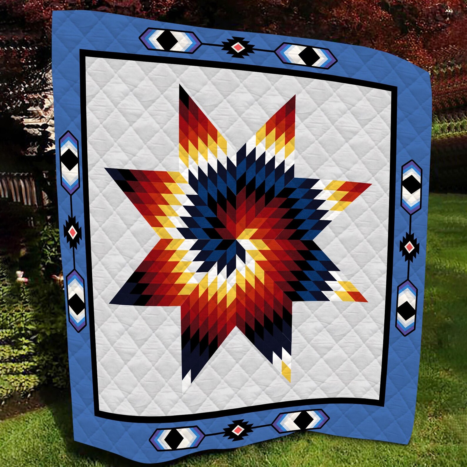 Native Blanket Geometric Blanket Native American Quilt Blanket Bohemian ...