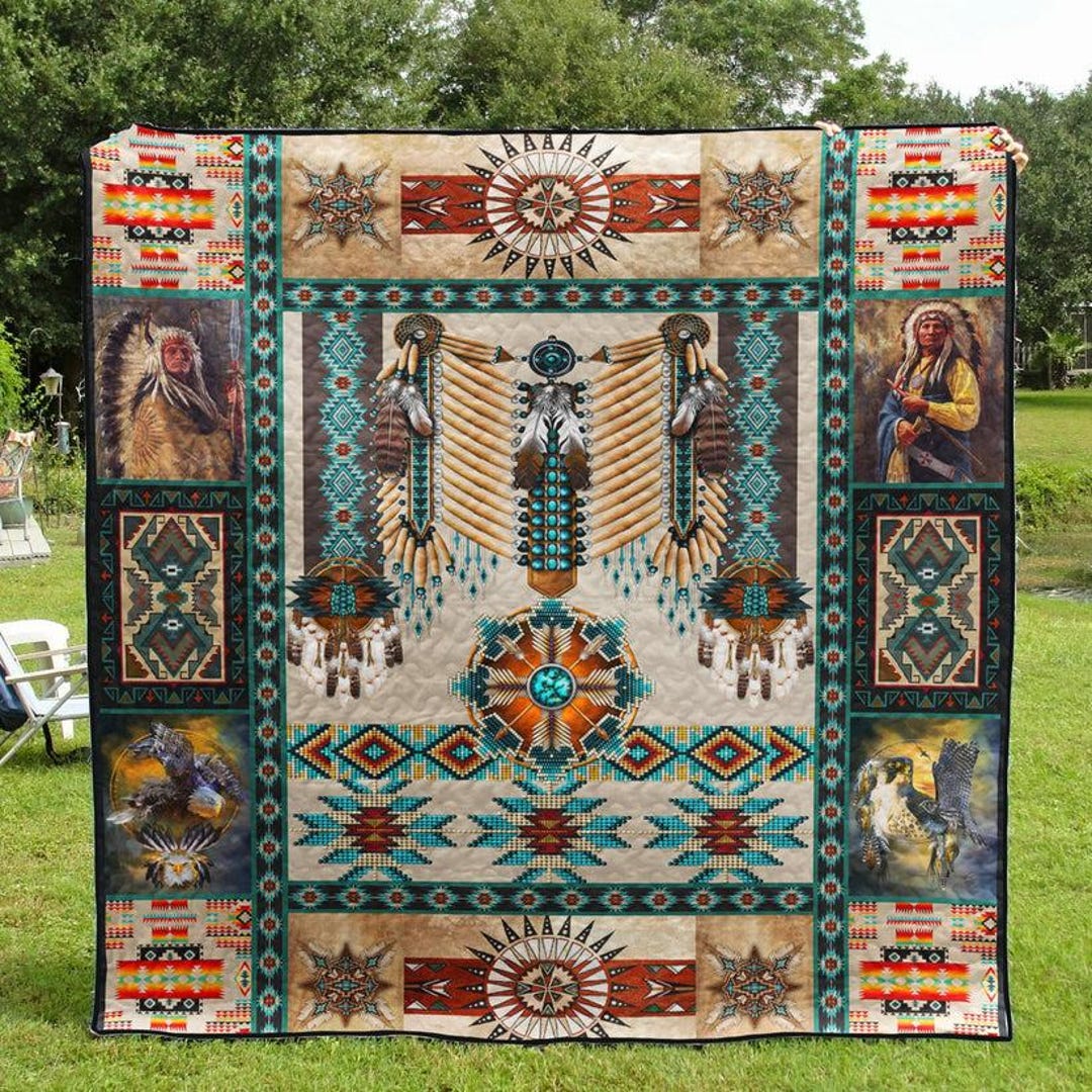 Native Tribes Quilt Blanket Native Indian Blanket Cherokee Blanket ...