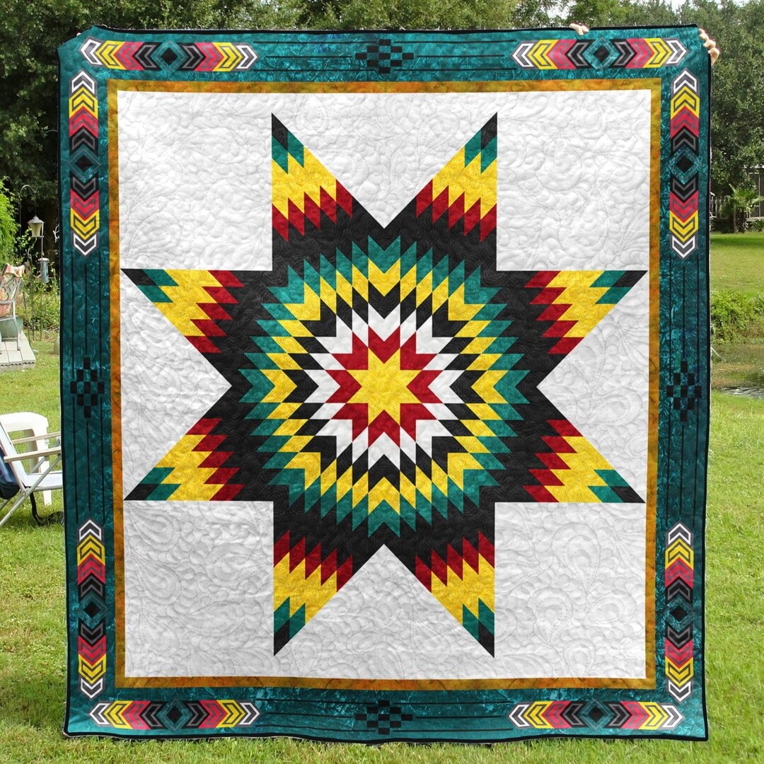 Native American Quilts Blanket, Indigenous Geometric Blankets ...