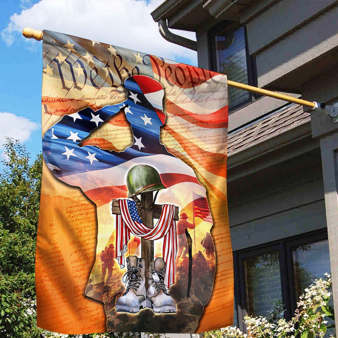 Military Veteran Memorial Flag, Veteran Garden Flag, Memorial Day Flag ...