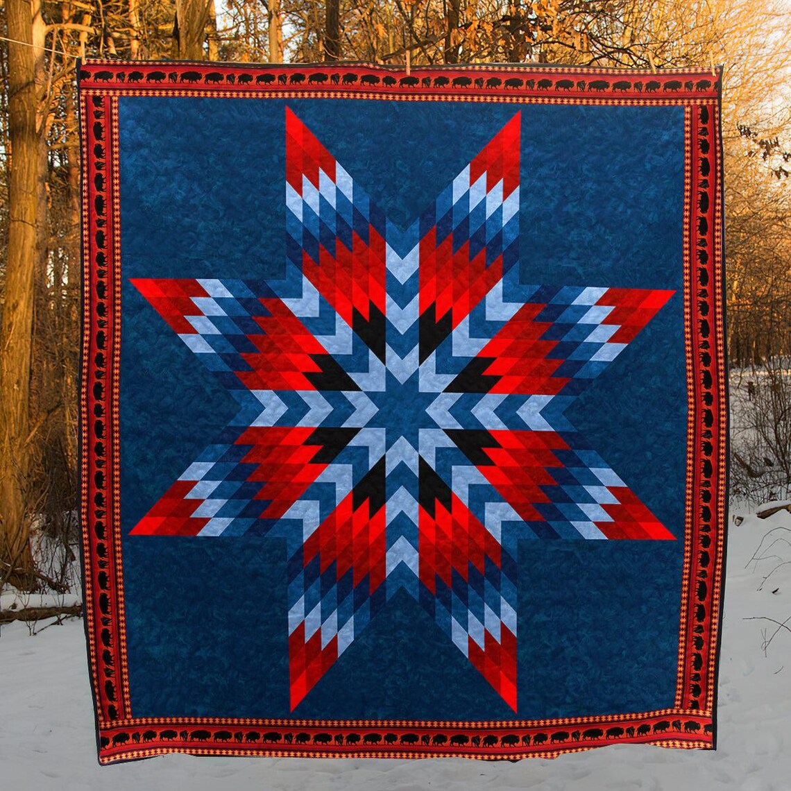 Native American Quilts Throws, Indigenous Geometric Blankets, Native ...