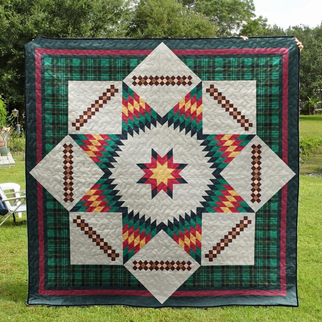 Native American Inspired Star Art Quilt, Indigenous Blanket, Native ...