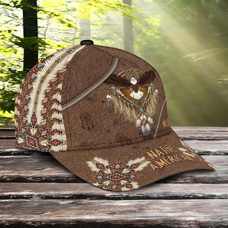Custom Native Spirit Feathered Eagle Personalized Name Classic Cap ...