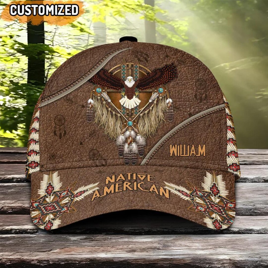 Custom Native Spirit Feathered Eagle Personalized Name Classic Cap ...