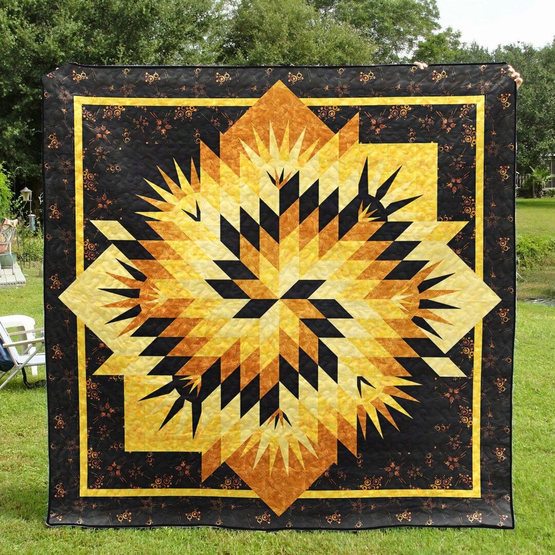 Native American Star Quilts Blanket, Cherokee Blanket, Native Quilt Pattern Star, Geometric ...