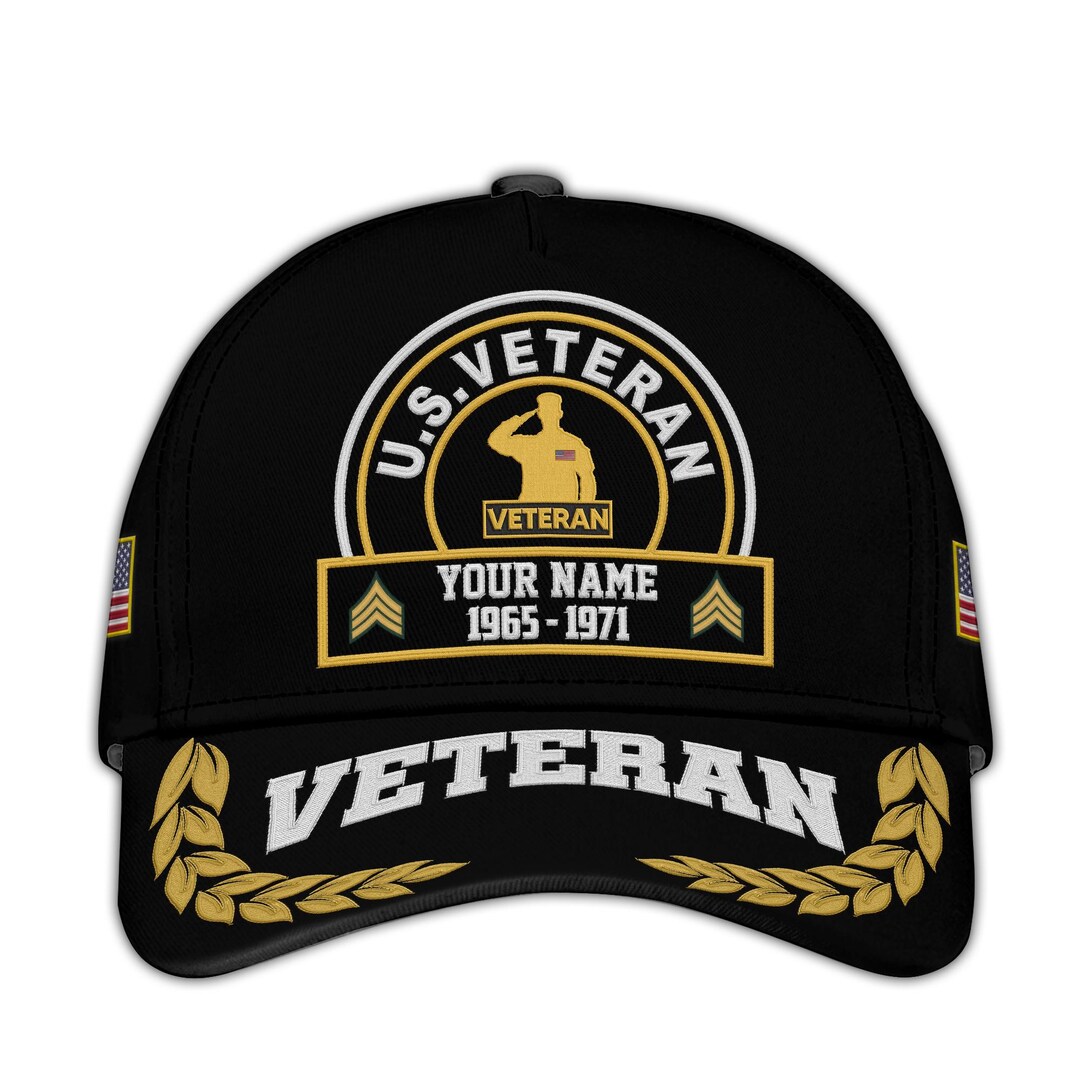 Personalized Embroidered Veteran Baseball Cap – Patriotic Hats Military ...
