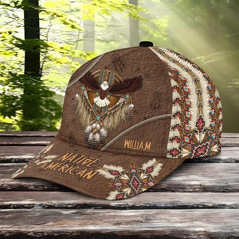 Custom Native Spirit Feathered Eagle Personalized Name Classic Cap ...