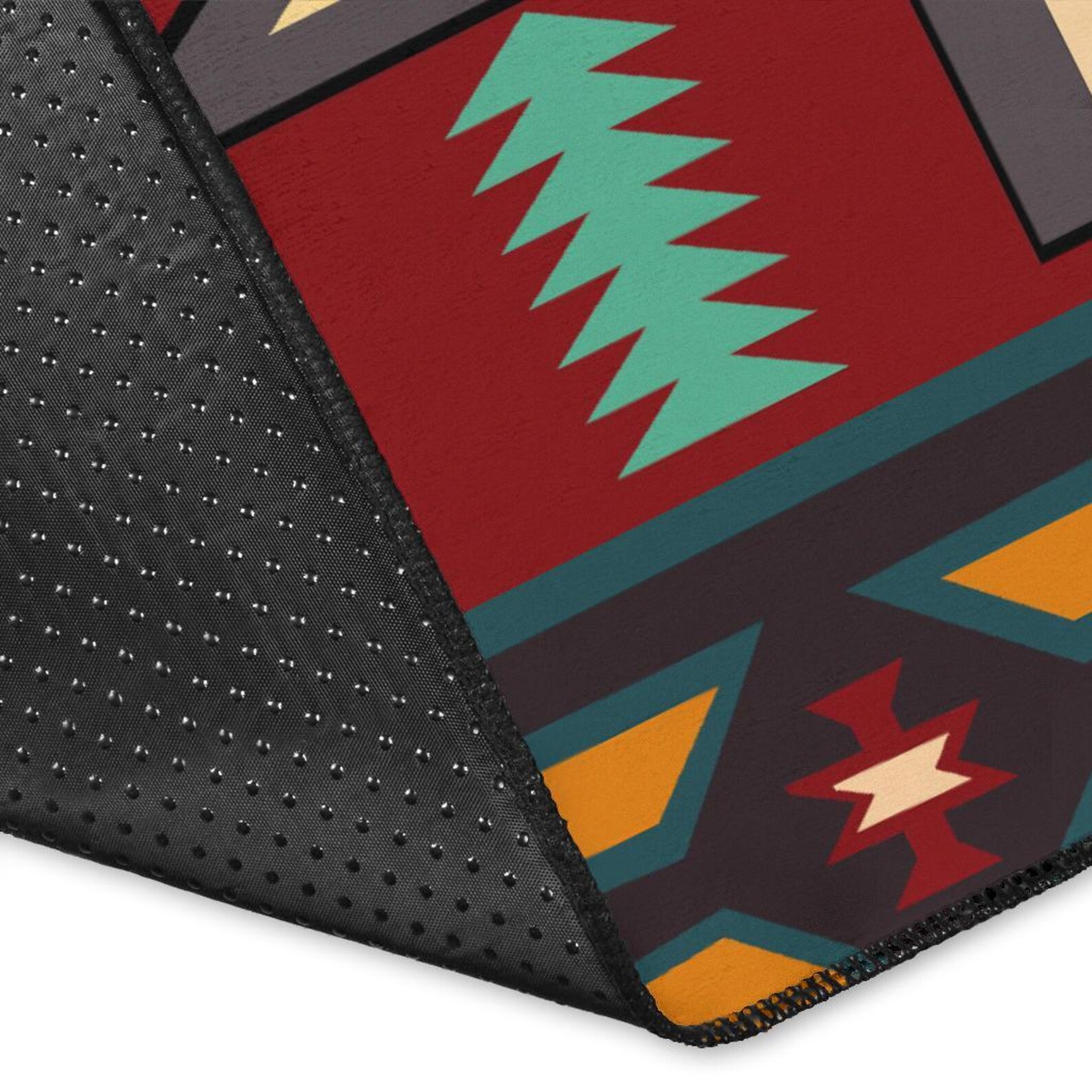 Native American Red Pattern Area Rug, Indigenous Area Rug, Navajo ...