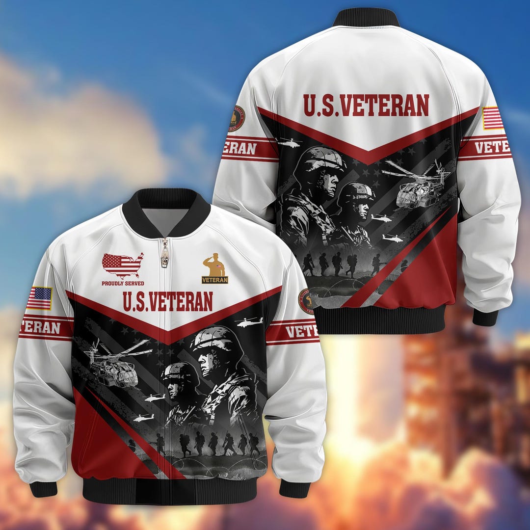 Veterans Day Jacket, Military Bomber Jacket Men, Patriotic Jackets for ...