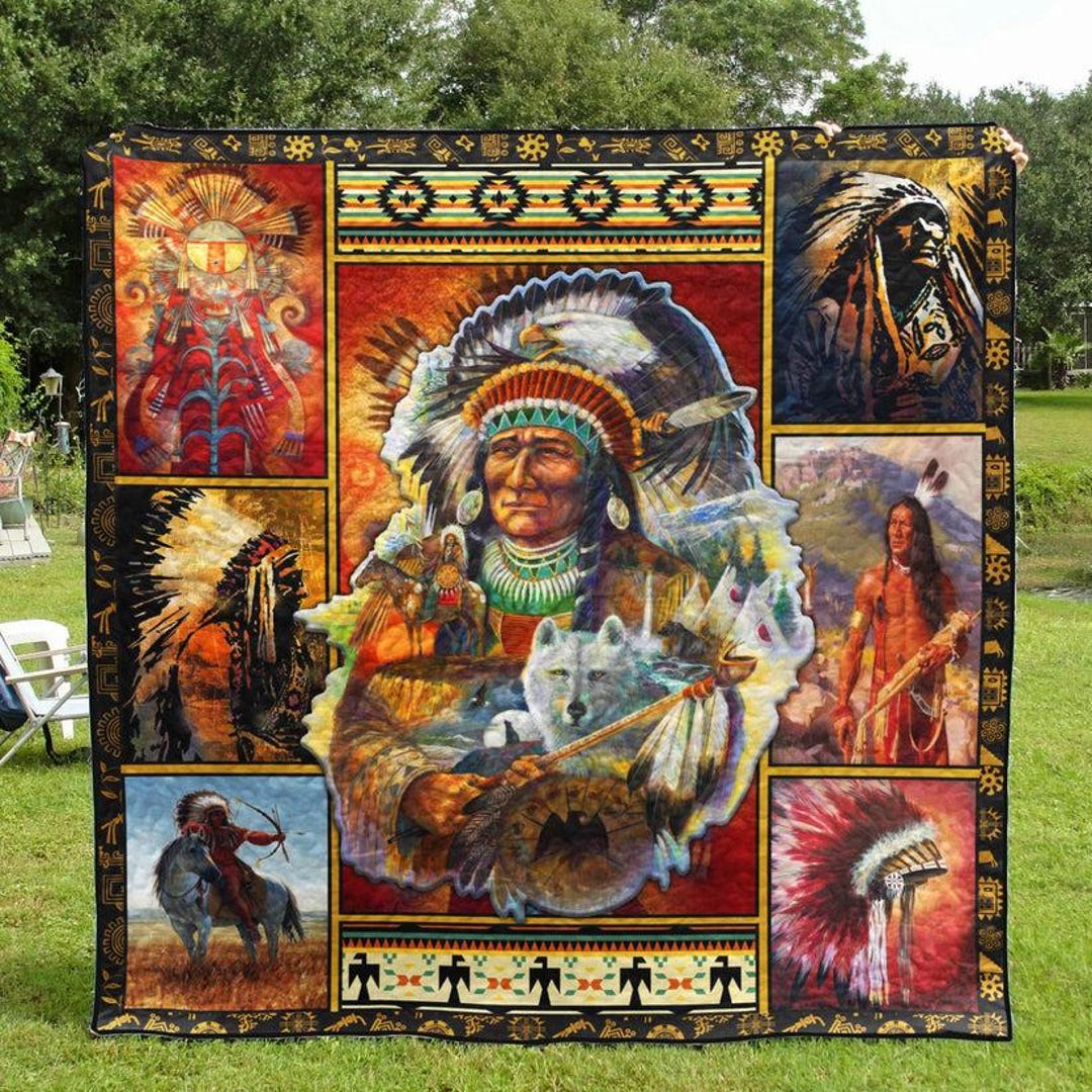Native Tribes Quilt Blanket Native Indian Blanket Cherokee Blanket ...