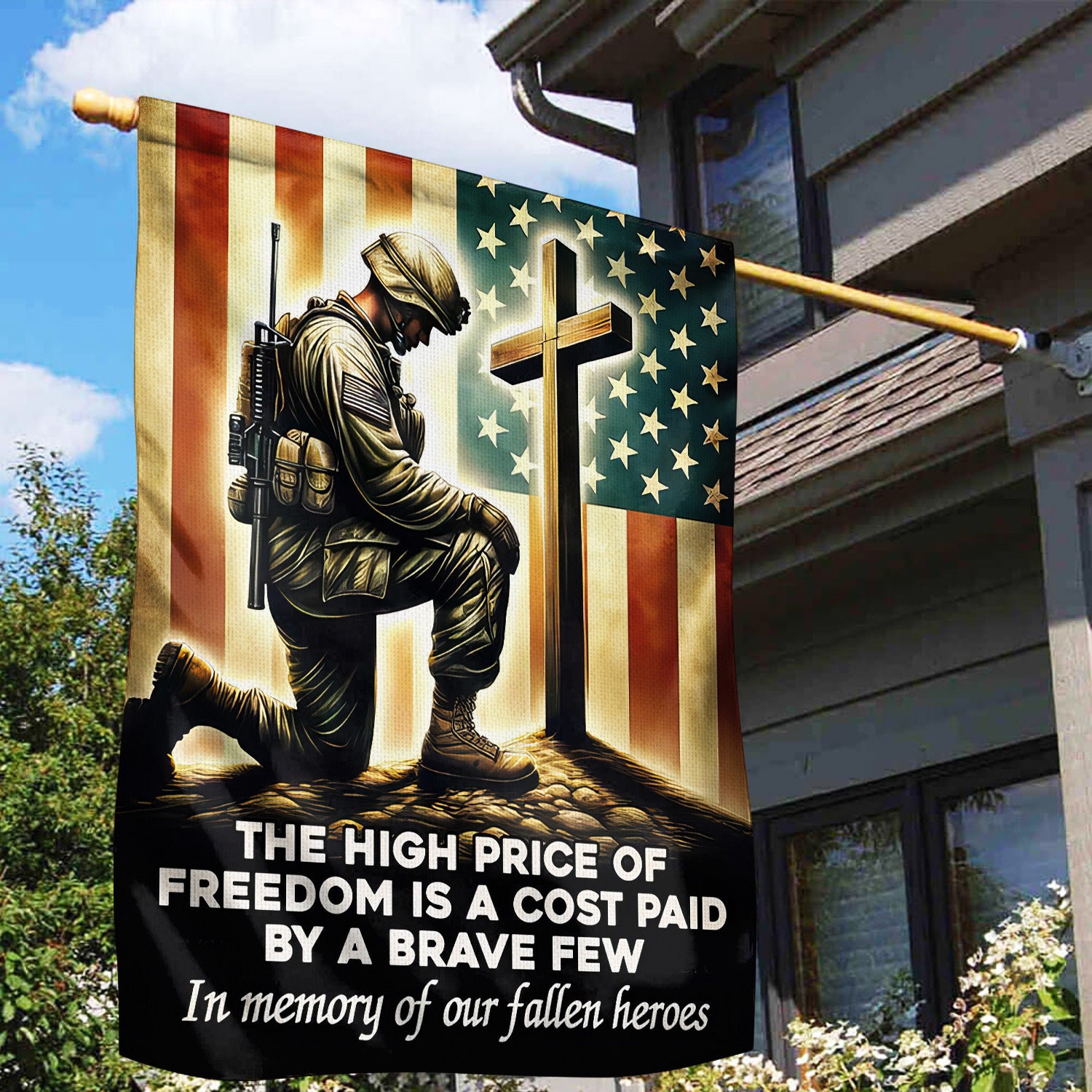 Military Veteran Memorial Flag, Veteran Memorial Garden Flag, Memorial ...