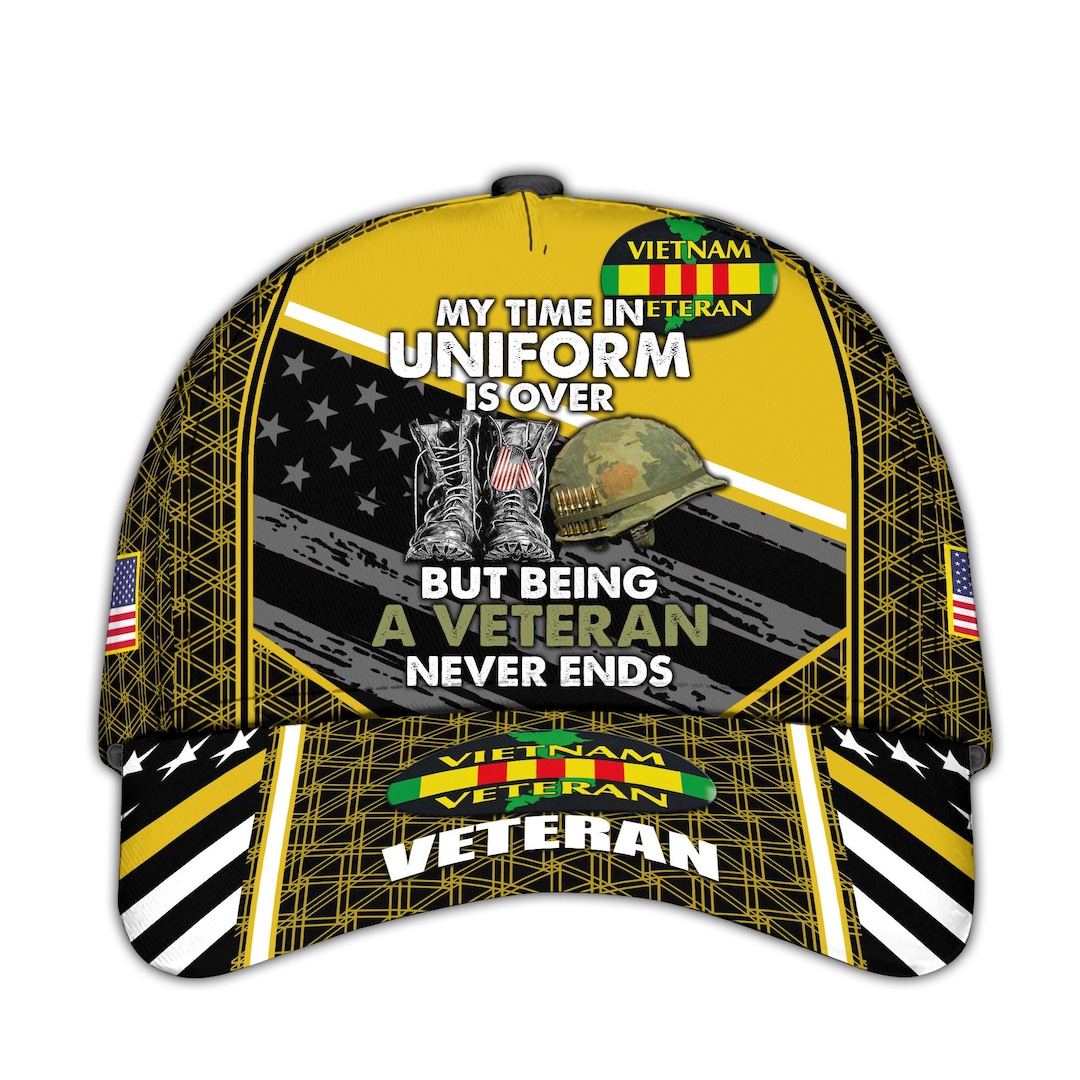 Vietnam Veteran Hats for Men Vietnam Vet Baseball Cap Proud US Veteran ...