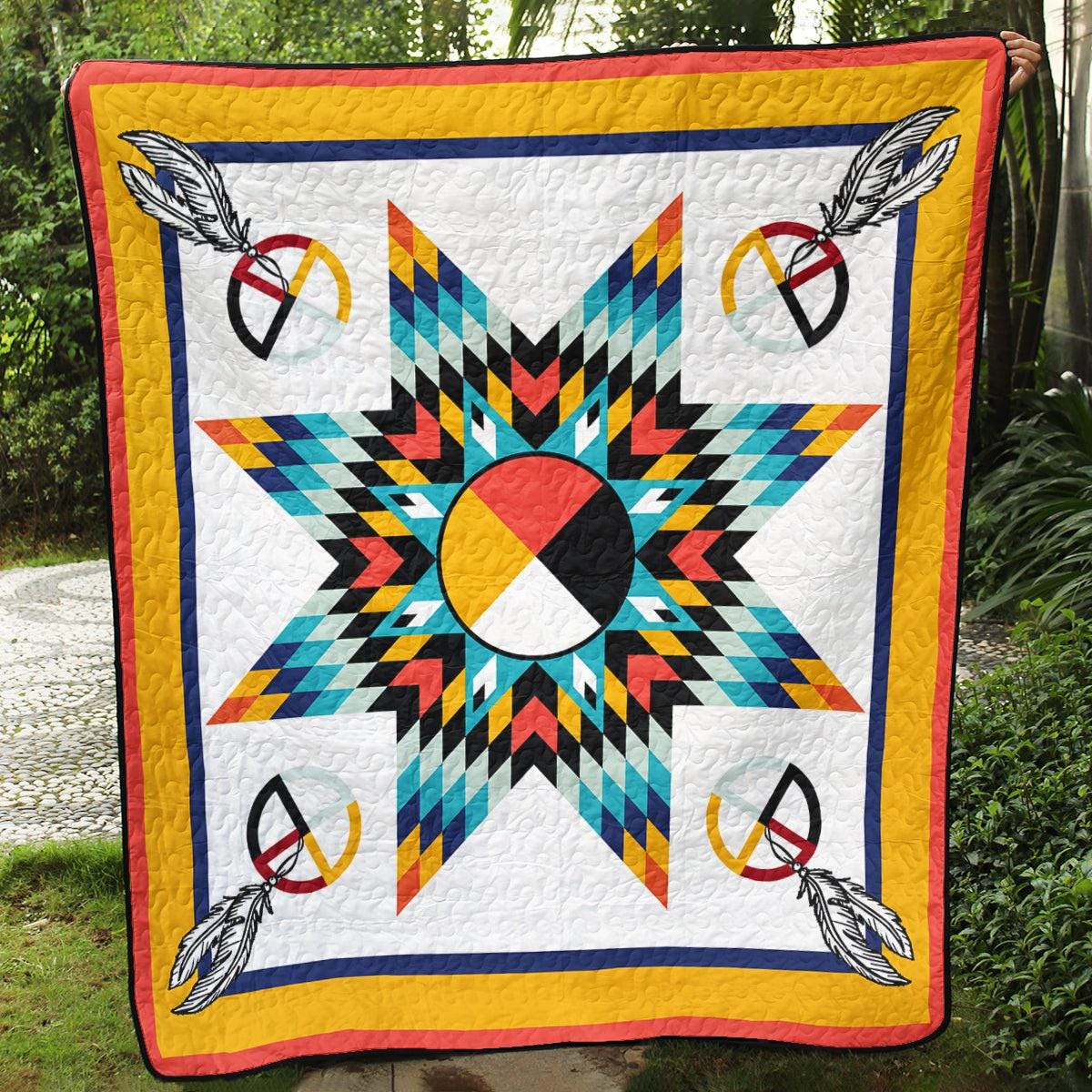 Native American Star Quilt Blanket, Southwestern Throws, Indigenous ...