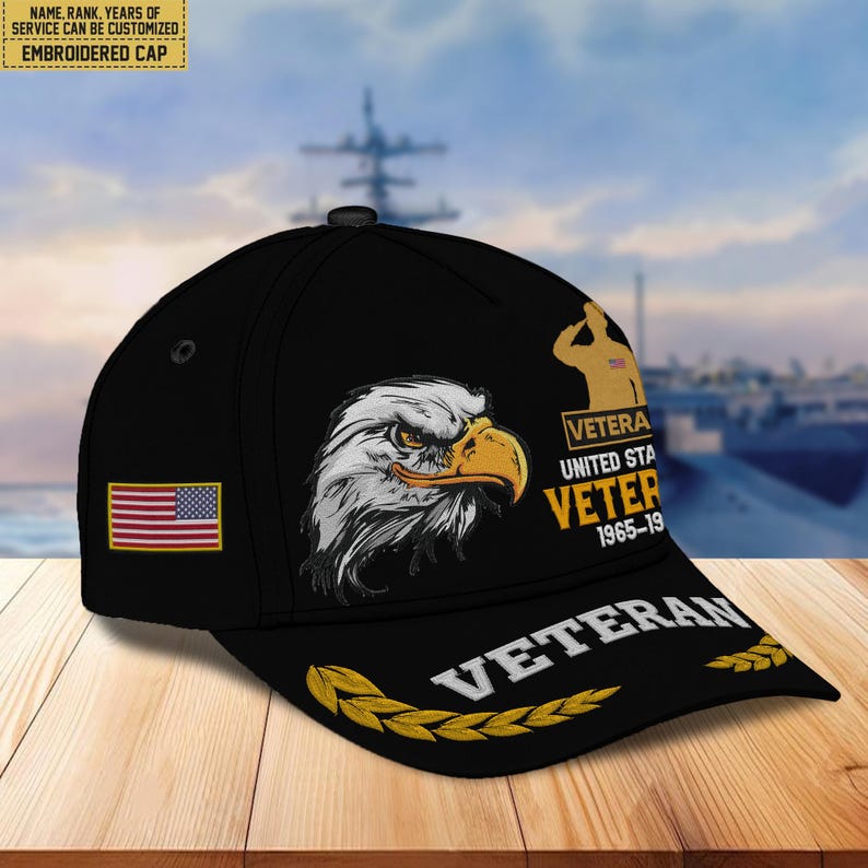 Personalized Embroidered Veteran Hat – Patriotic Caps Military Baseball ...