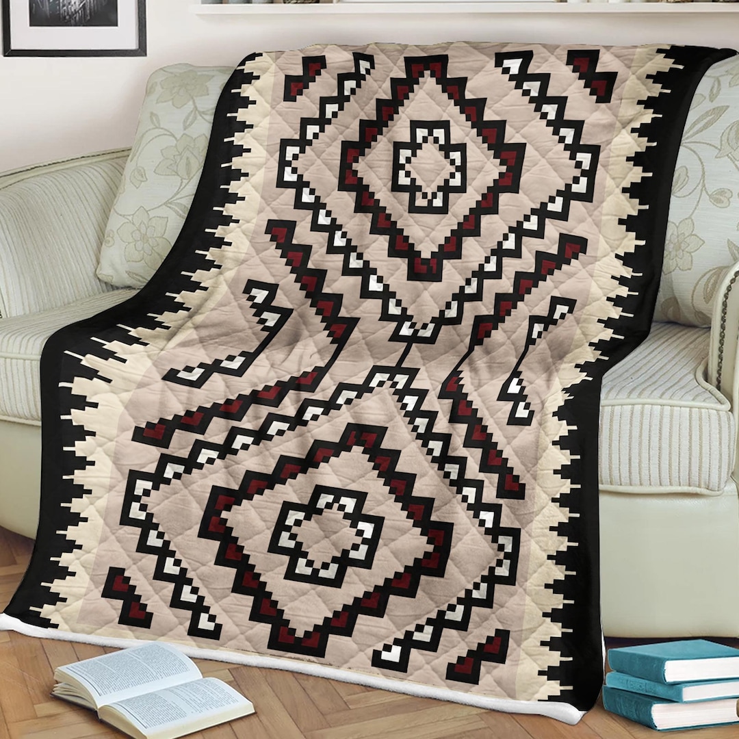 Native Southwestern Blanket Indian Blanket Native Throw Geometric Throw ...
