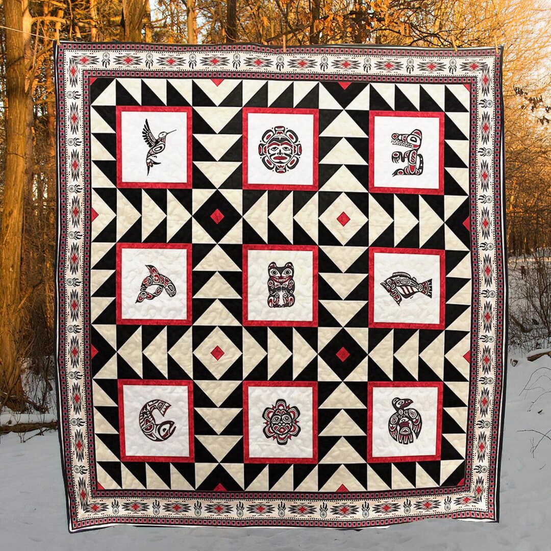 Pacific Northwest Native Design Camping Blanket, Indian Blanket ...
