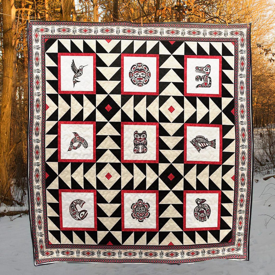 Pacific Northwest Native Design Camping Blanket, Indian Blanket ...