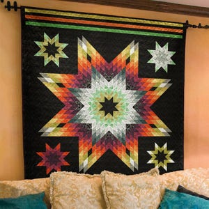 Native American Star Quilt Blanket, Indian Throw, Native Outdoor ...