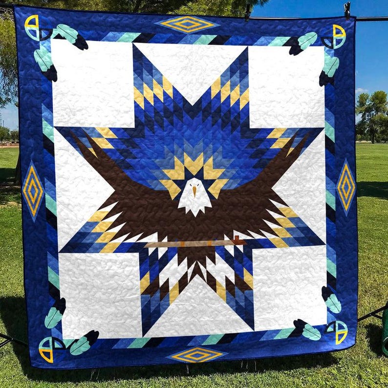 Native American Star Quilt Blanket, Native Outdoor Blanket, Indian ...