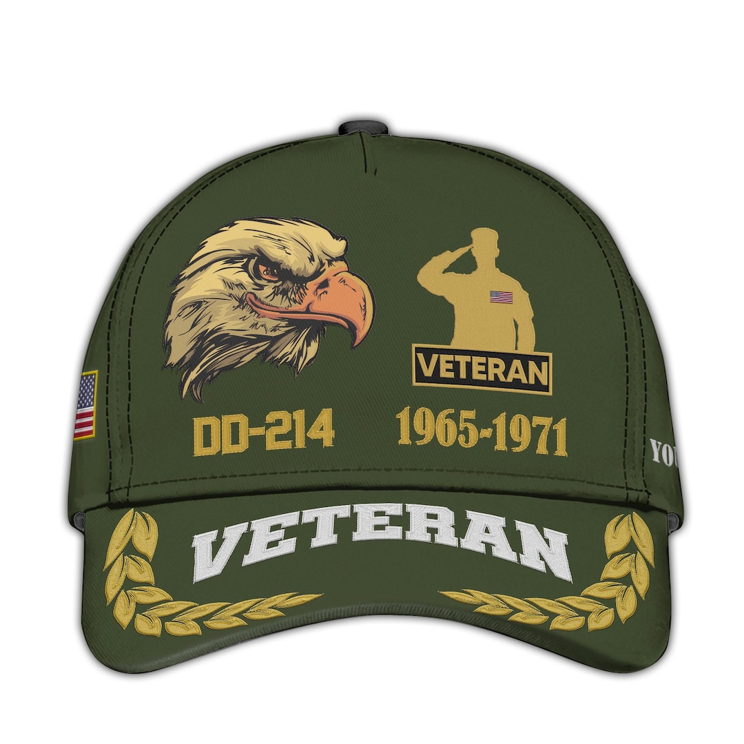 Personalized Embroidered Veterans Cap – Patriotic Ball Caps Military ...