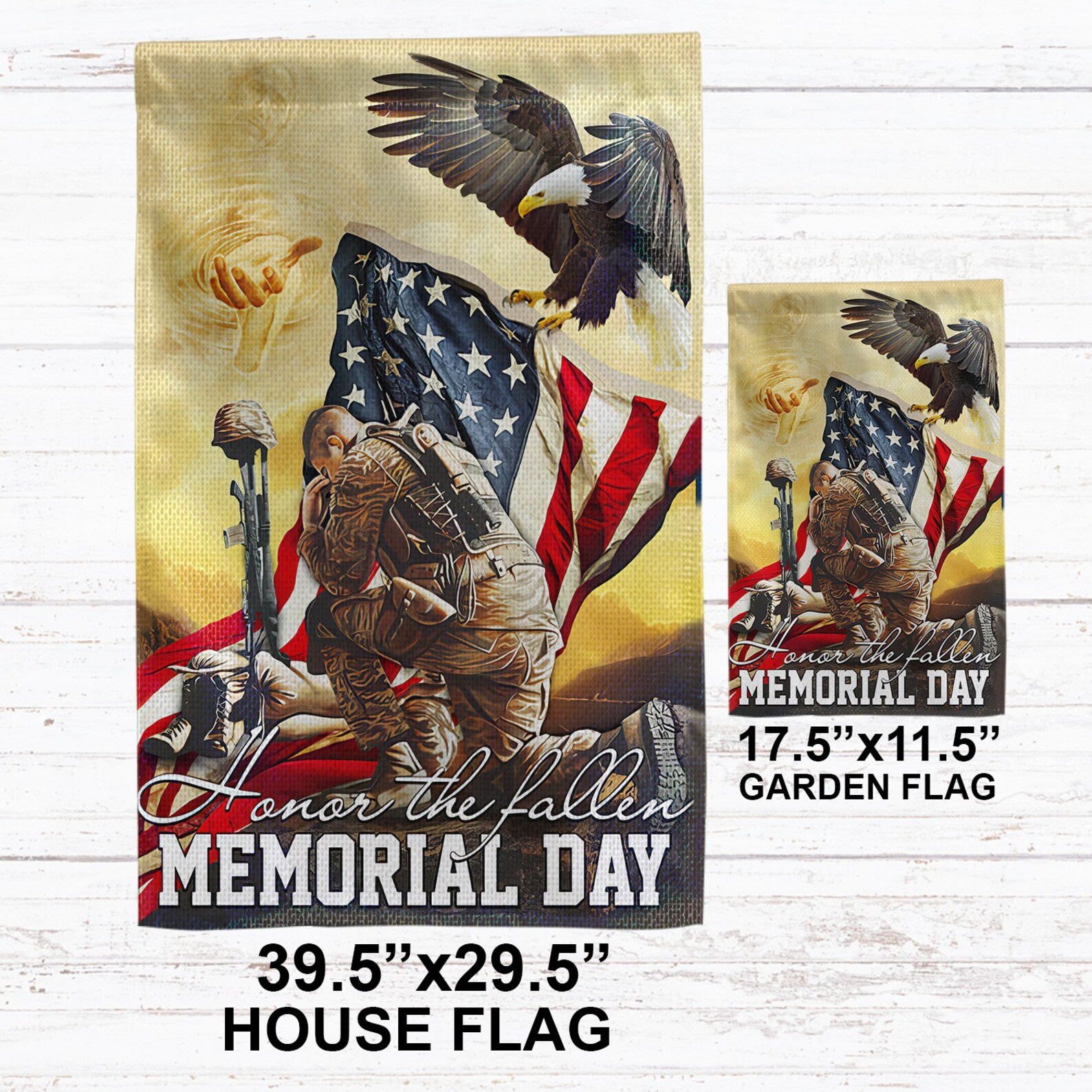 Memorial Day Honor the Fallen Flag, Memorial Military Garden Flag ...