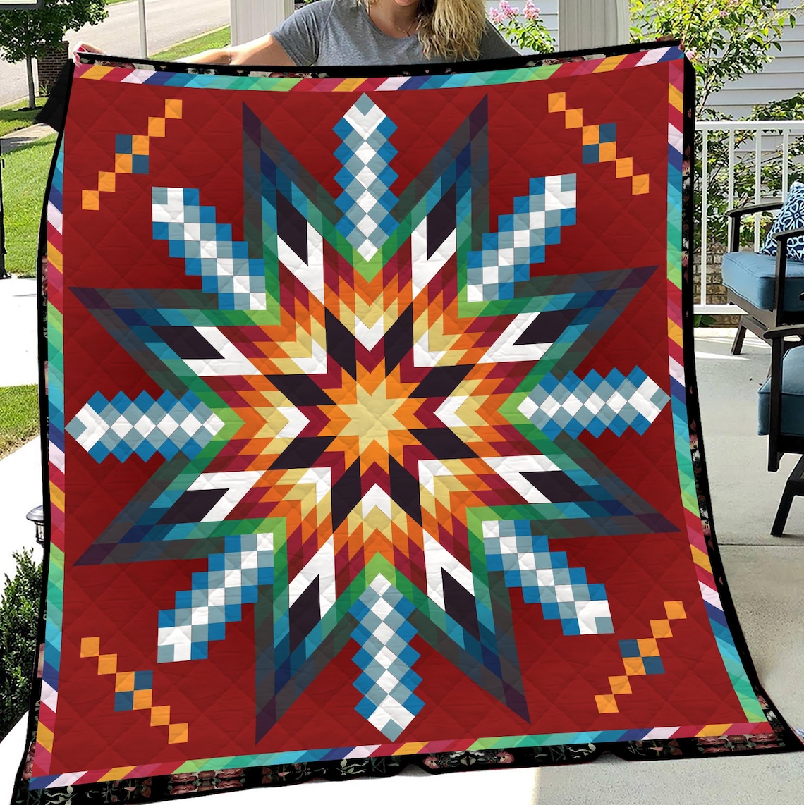 Native American Star Quilts Blanket Indian Blanke Indigenous Blanket ...
