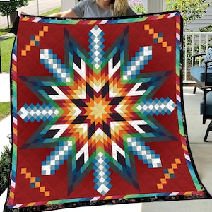 Native American Star Quilts Blanket Indian Blanke Indigenous Blanket ...