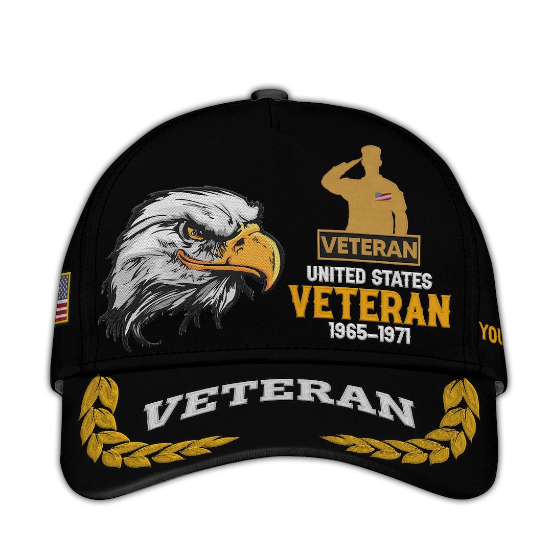 Personalized Embroidered Veteran Hat – Patriotic Caps Military Baseball ...
