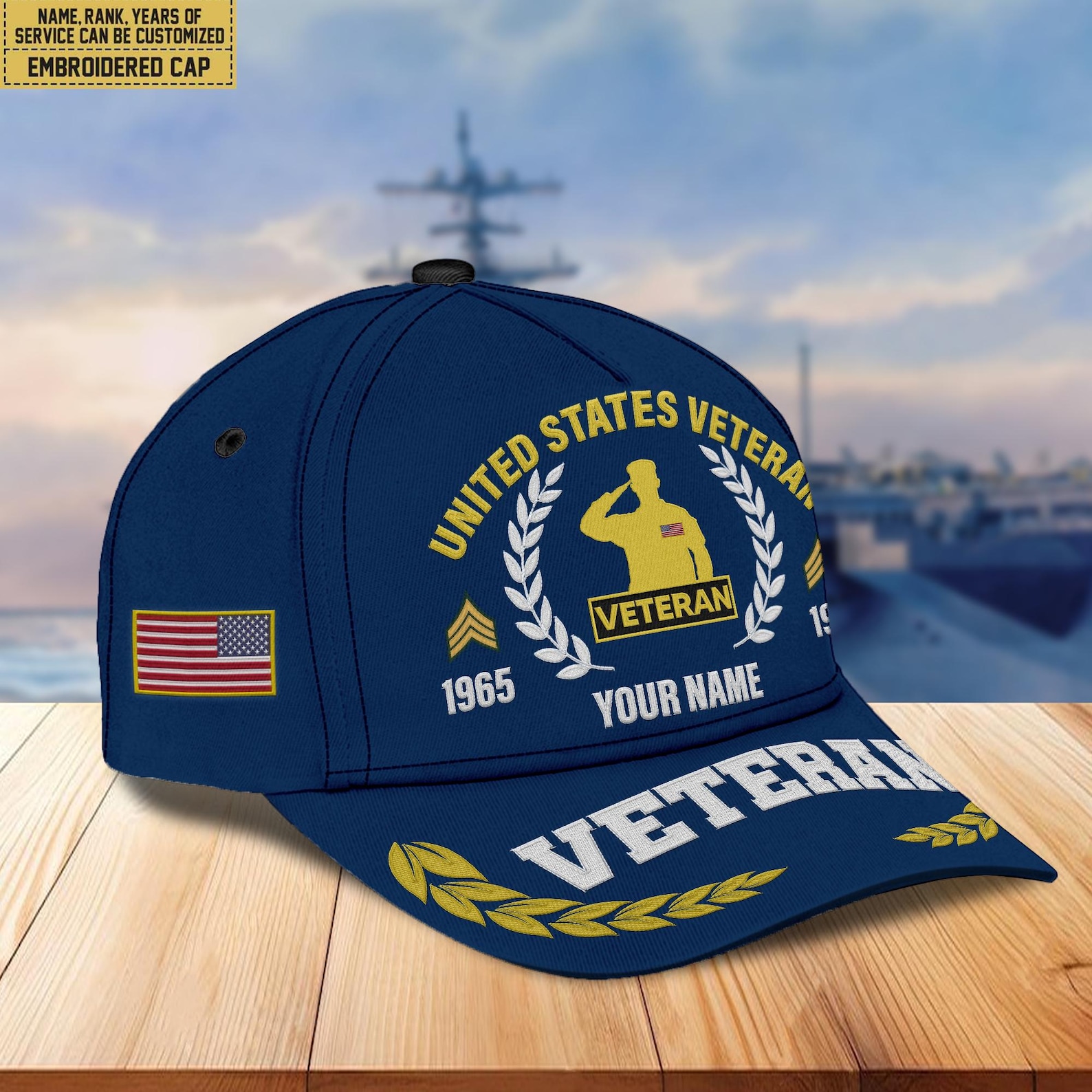 Personalized Embroidered Veterans Hat – Custom Patriotic Ball Cap ...