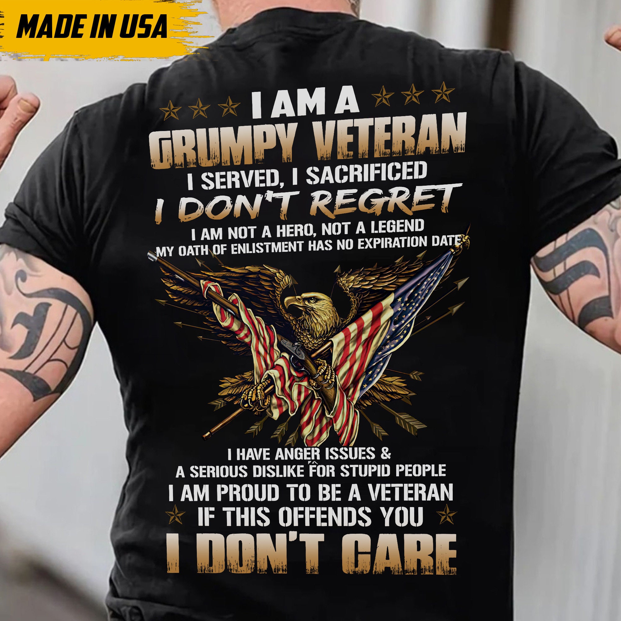 I Am A Grumpy Veteran Shirt, Veteran Shirt, I Served I Sacrificed Shirt ...