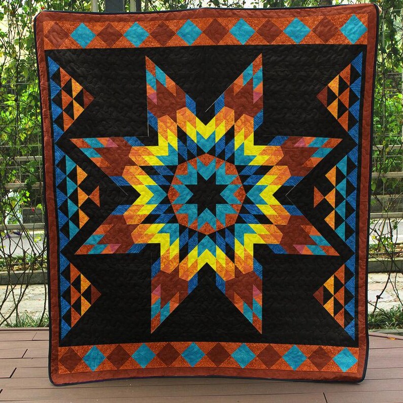 Native American Star Quilt Blanket, Native Quilt Pattern Star ...