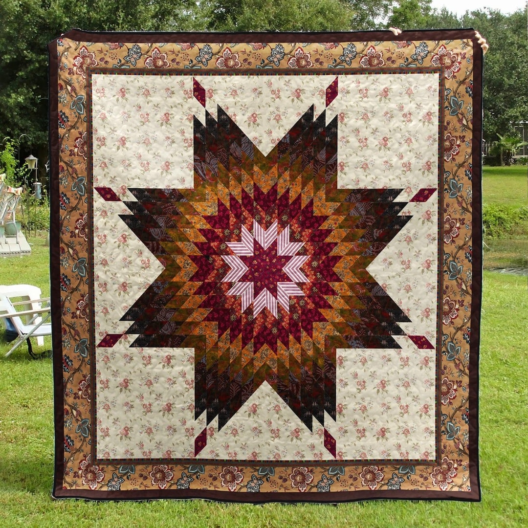 Native Lakota Star Quilt Blanket, Southwestern Throw, Indigenous ...