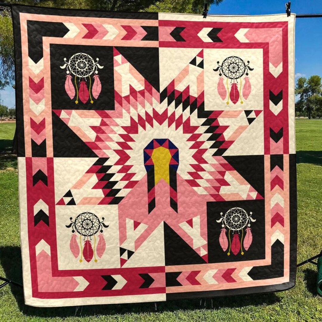 Native American Star Quilt Blanket, Native Design Camping Blanket ...