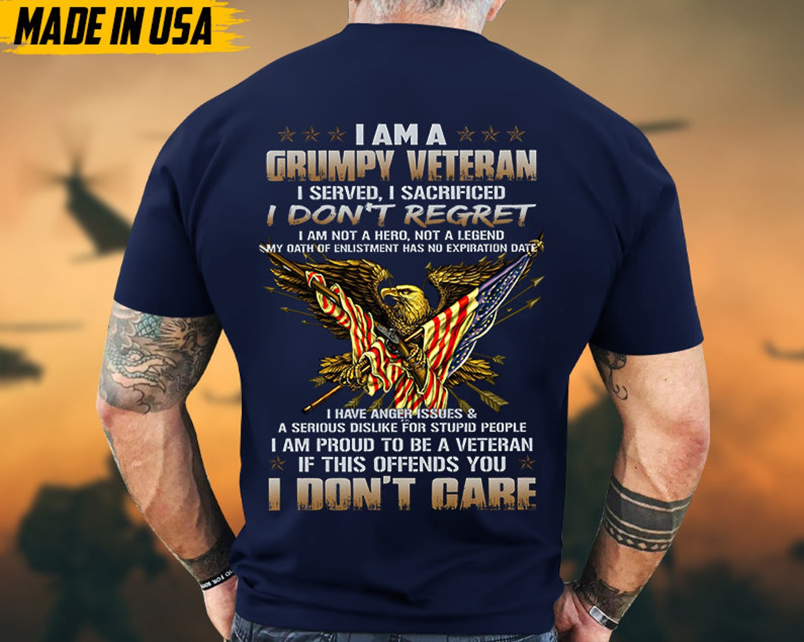 I Am A Grumpy Veteran Shirt, Veteran Shirt, I Served I Sacrificed Shirt ...