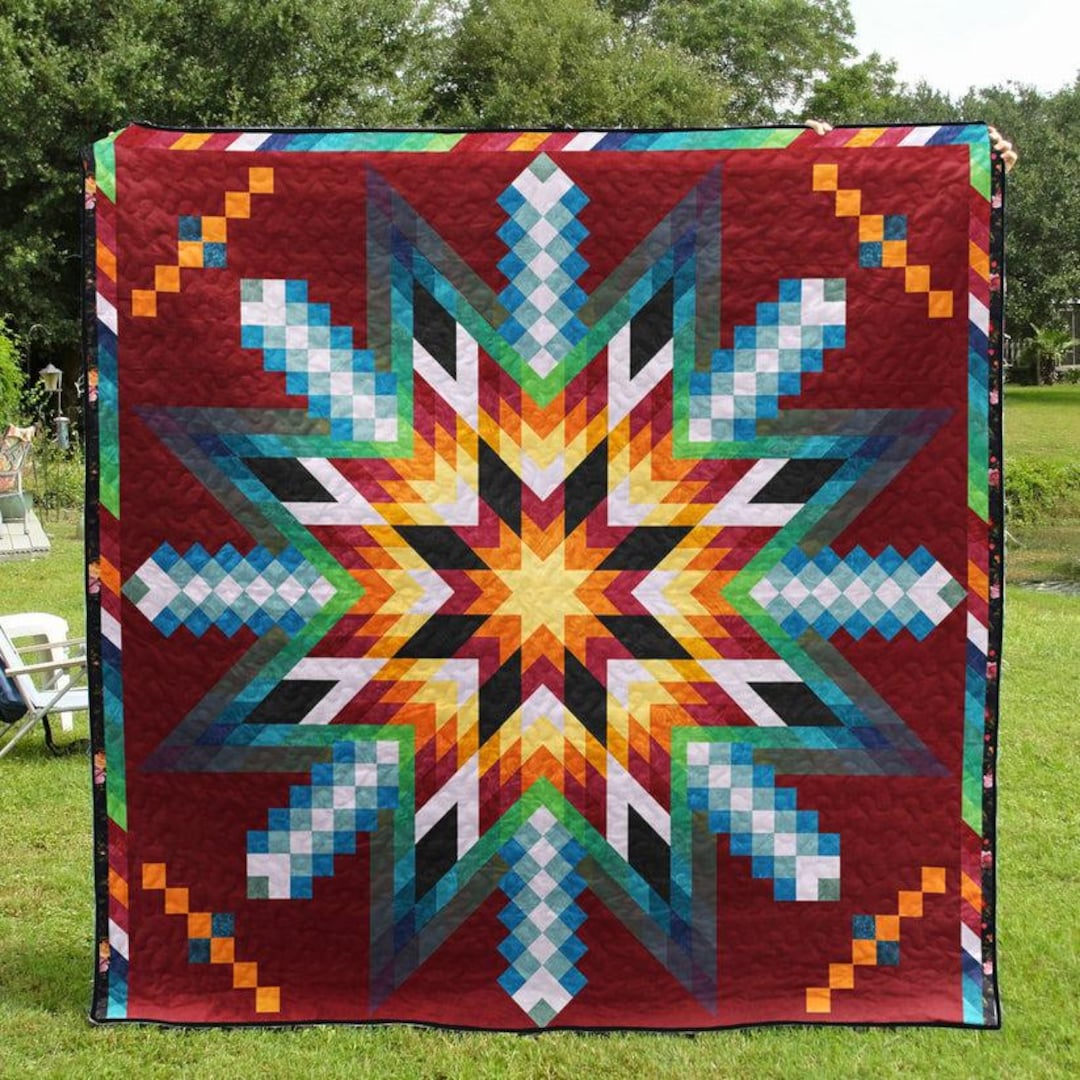 Native American Star Quilts Blanket Indian Blanke Indigenous Blanket ...