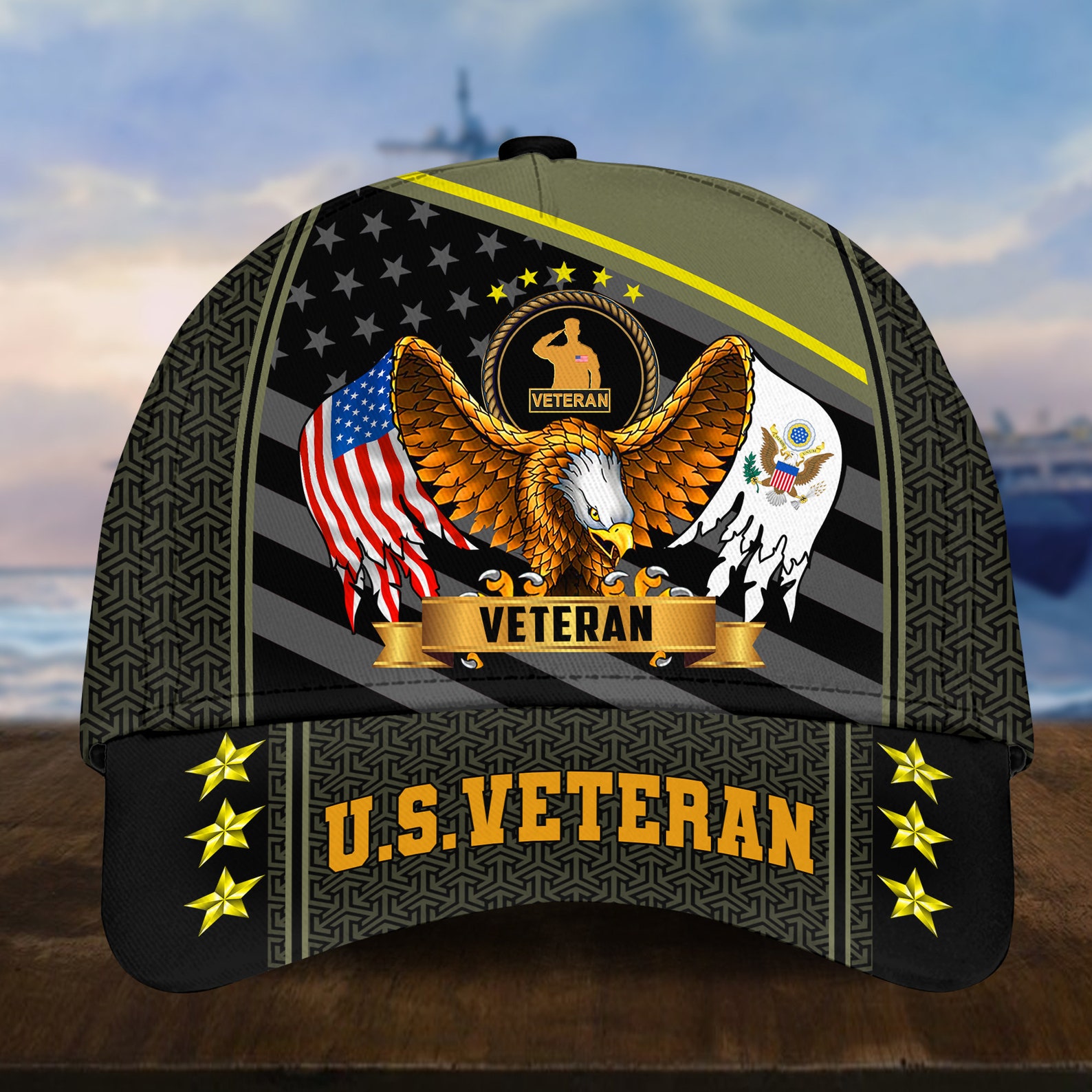 Military Caps for Men Proud US Veteran Dad Hat Military Hats Proudly ...
