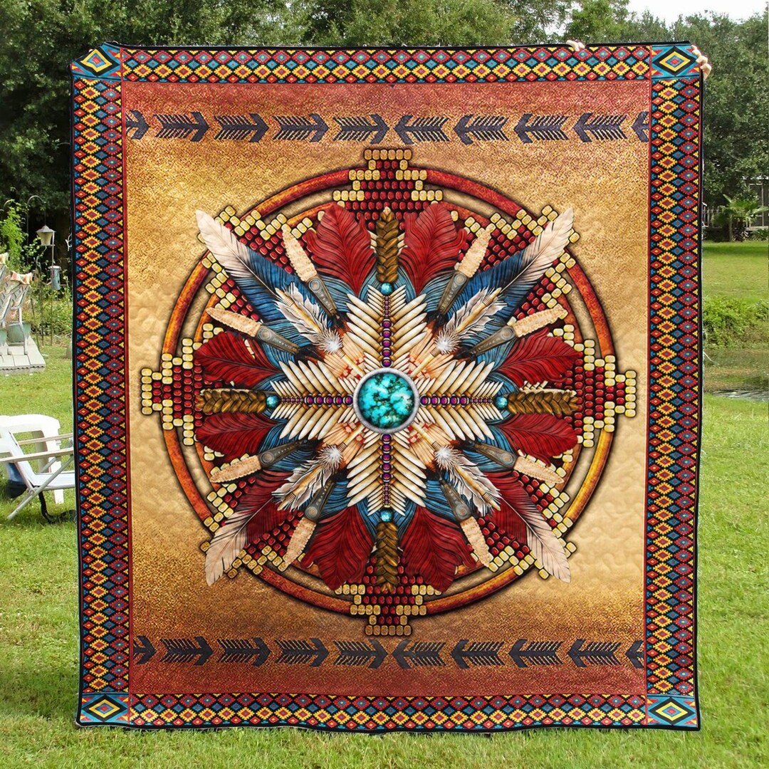 Indigenous Lakota Star Quilt Blanket, Native Camping Blanket ...