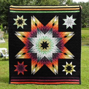 Native American Star Quilt Blanket, Indian Throw, Native Outdoor ...