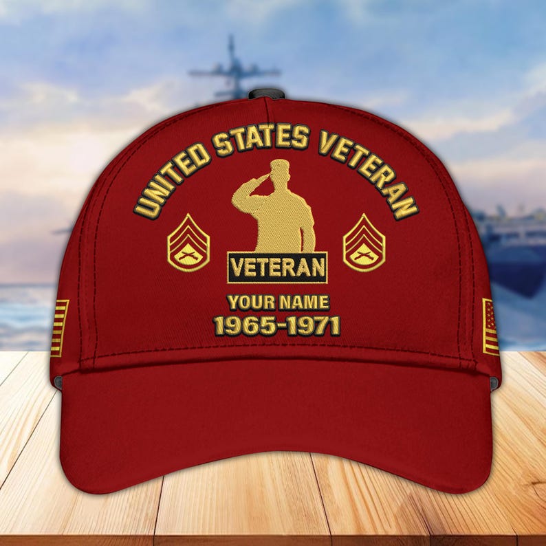 Embroidered Military Veteran Hats - Personalized United States Veteran ...