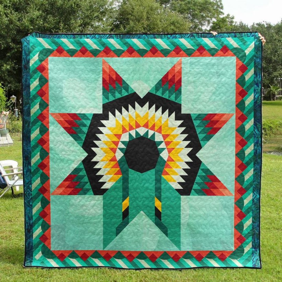 Native American Star Quilt Blanket, Native American Throw, Indigenous ...