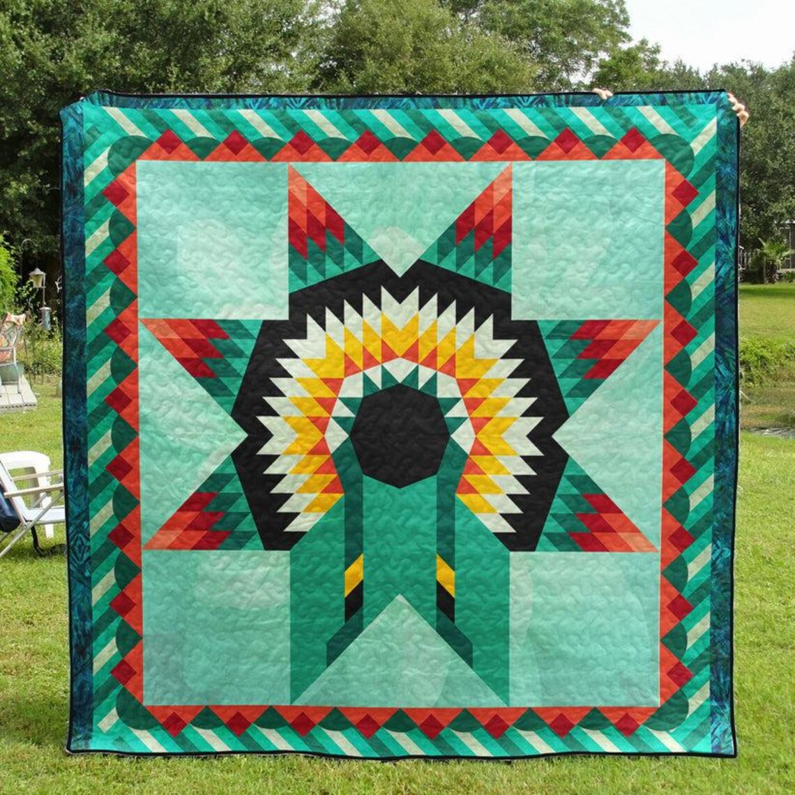 Native American Star Quilt Blanket, Native American Throw, Indigenous ...