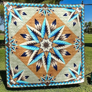 Native American Star Quilt Throws, Cherokee Blanket, Native Quilt ...
